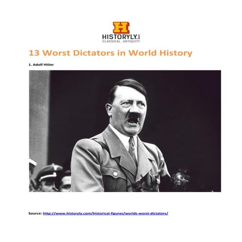 13 worst dictators in world history | PDF