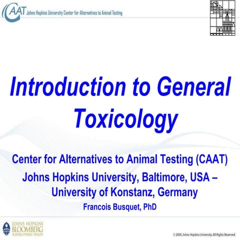 Introduction to alternatives to animal testing in toxicology | PPT