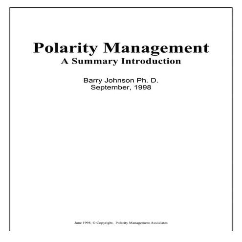 Polarity Thinking | PDF