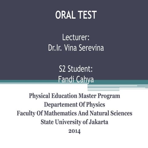 Oral examination | PPTX