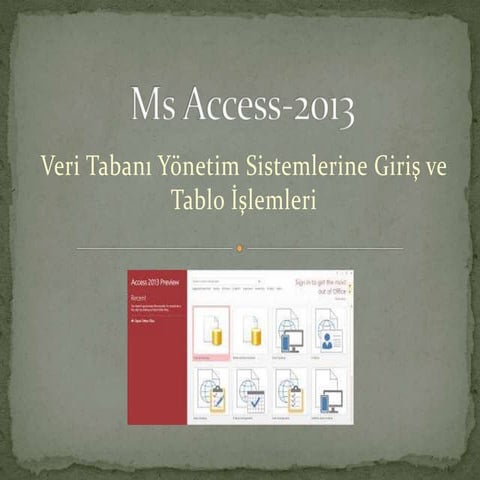 MS Access 2013 | PPT