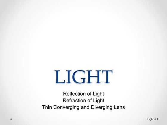 Reflection of light | PPTX | Physics | Science