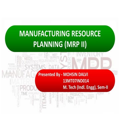 mohsin dalvi mrp ii presentation | PPT