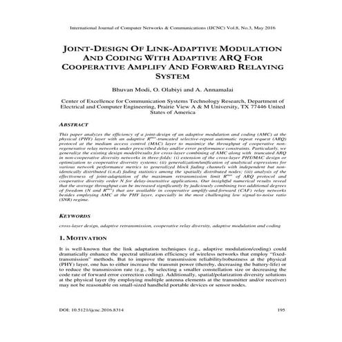 Joint Design Of Link Adaptive Modulation And Coding With Adaptive Arq