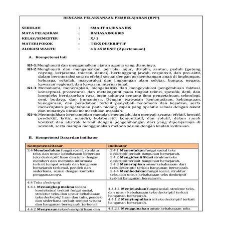 14. rpp bahasa inggris 25118 | PDF