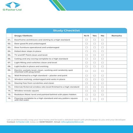 Study Checklist | PDF