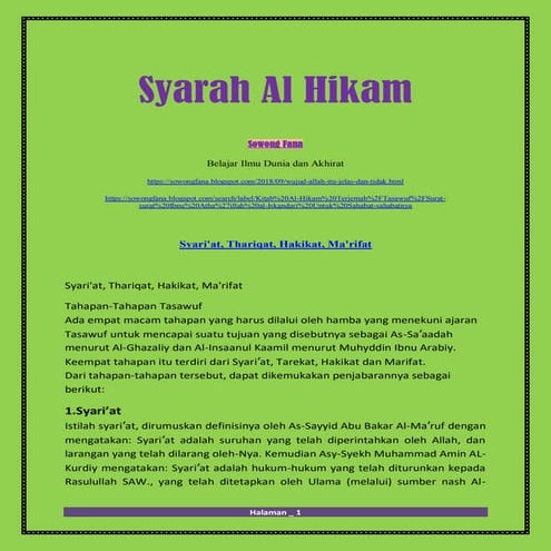 14.sowong fana syarah al hikam | PDF
