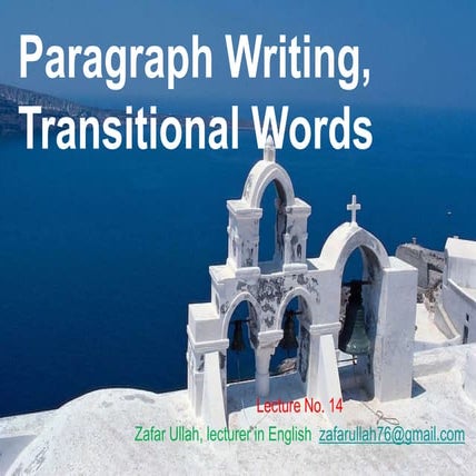 Functional English 27. Paragraph Writing, Transitional Words. Code ...
