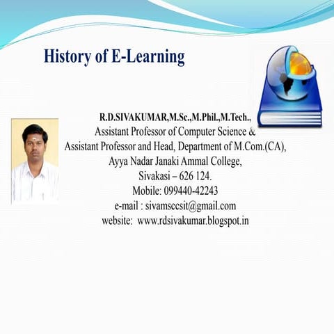 History of E-Learning - R.D.Sivakumar | PPT
