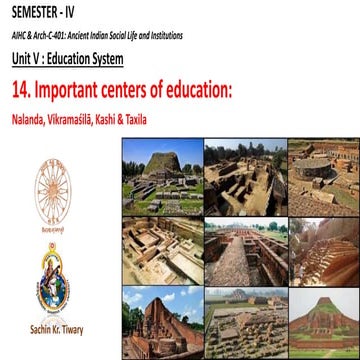 Ancient Educational Institutions: Takshashila, Nalanda and Valabhi | PPTX