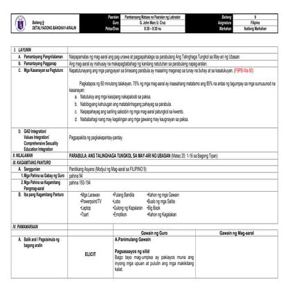 Semi detailed lesson plan | DOCX