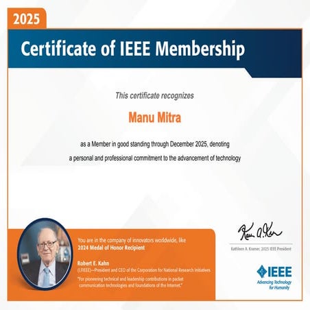 14. IEEE Member Certificate (2025) Manu M | PDF | Technology & Computing