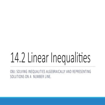 Solving linear inequalities | PPTX