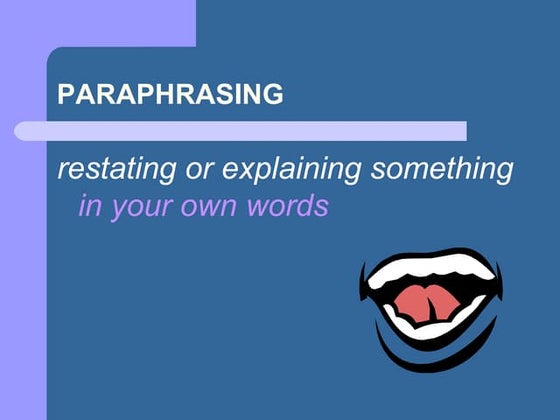 Paraphrasing | PPT | Programming Languages | Computing