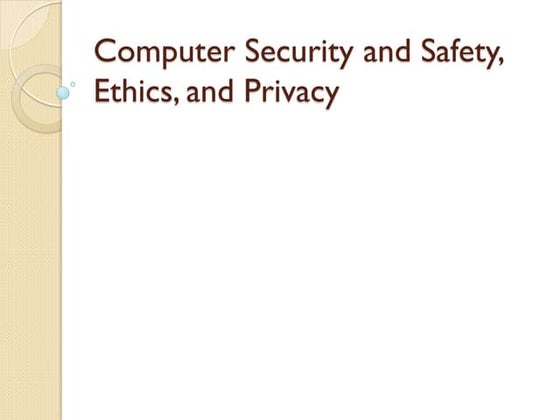 IGCSE ICT - Safety and Security - Ajiro Tech | PDF