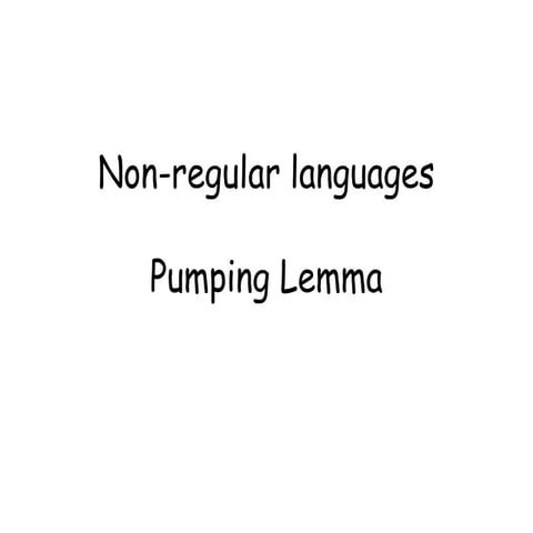 non regular language and pumping lemma toc | PPT