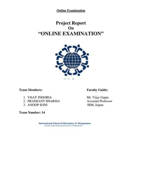 Online Examination System Project report | PDF