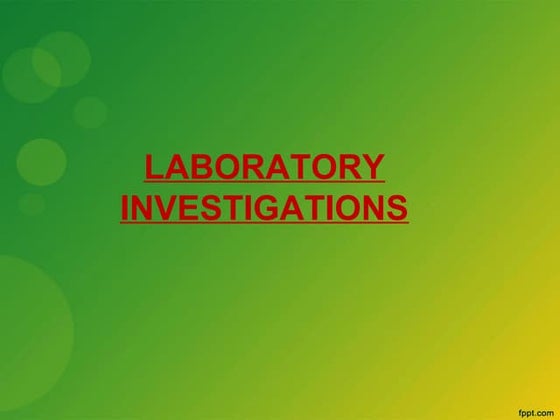The clinical laboratory | PPTX | Blood Disorders | Diseases and Conditions