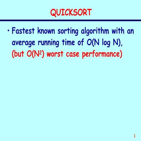 Quick sort | PPTX