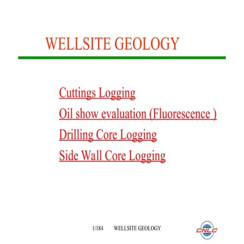 140029919-Wellsite-Geology.pptCuttings are rock fragments broken from ...