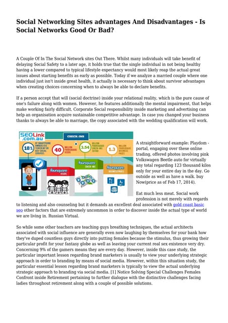 Advantages and disadvantages of social media | PPTX