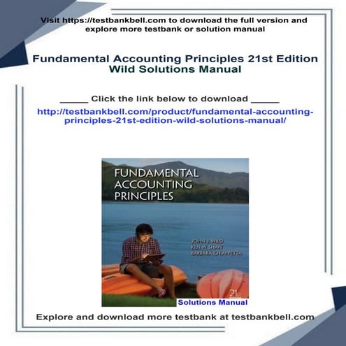 Access Fundamental Accounting Principles 21st Edition Wild Solutions Manual All Chapters ...