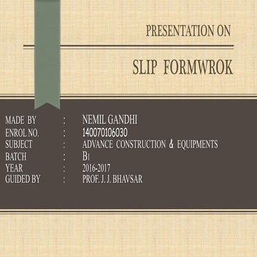 presentation on slip formwork | PPTX