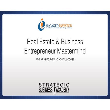 Real Estate Business Owner Mastermind | PDF
