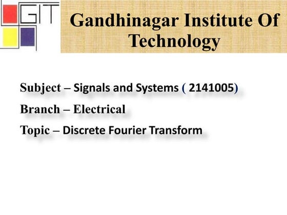 Computing Dft Using Matrix Method Ppt