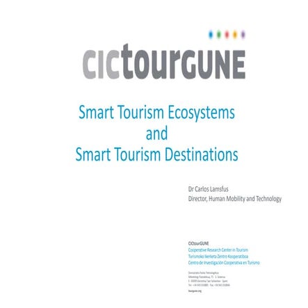 Smart Tourism Ecosystems and Smart Tourism Destinations | PPT