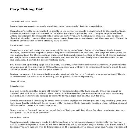 Carp Fishing Bait | PDF