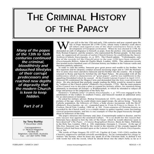 Criminal History Of Papacy Part 2 | PDF