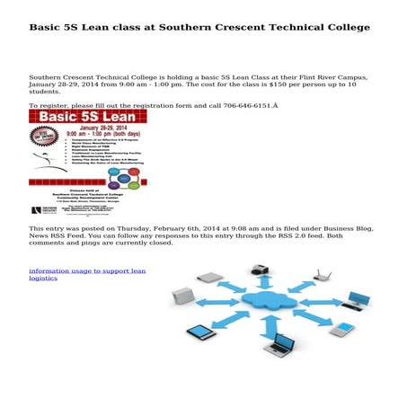 Basic 5S Lean class at Southern Crescent Technical College | PDF