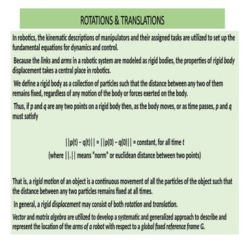 Translation, Rotation and Transformation in Robotics.ppt