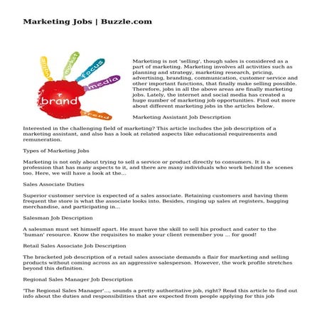 Marketing Jobs | Buzzle.com