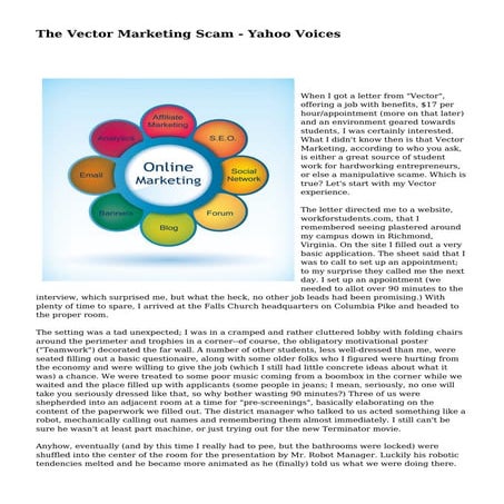 The Vector Marketing Scam - Yahoo Voices | PDF | Resume Writing and ...
