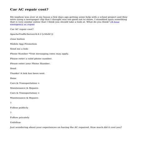 Car AC repair cost? | PDF