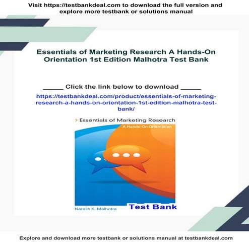 Essentials of Marketing Research A Hands-On Orientation 1st Edition ...