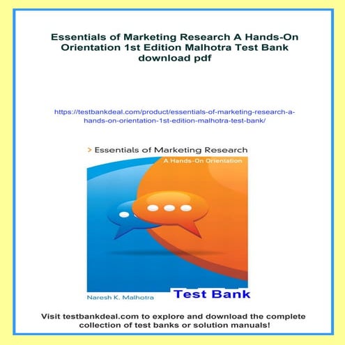 Essentials of Marketing Research A Hands-On Orientation 1st Edition ...