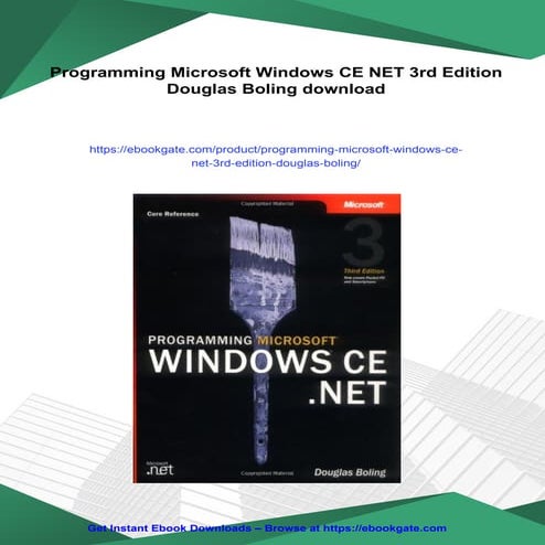 Programming Microsoft Windows CE NET 3rd Edition Douglas Boling | PDF