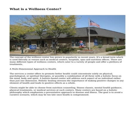 What is a Wellness Center? | PDF