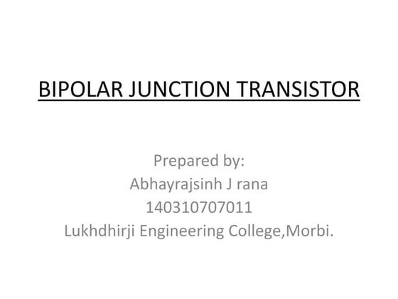 Transistor history, working and principles | PPT | Physics | Science