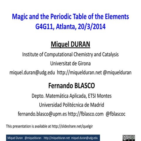 Magic and the periodic table of the elements | PPT