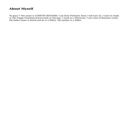 About Myself | PDF