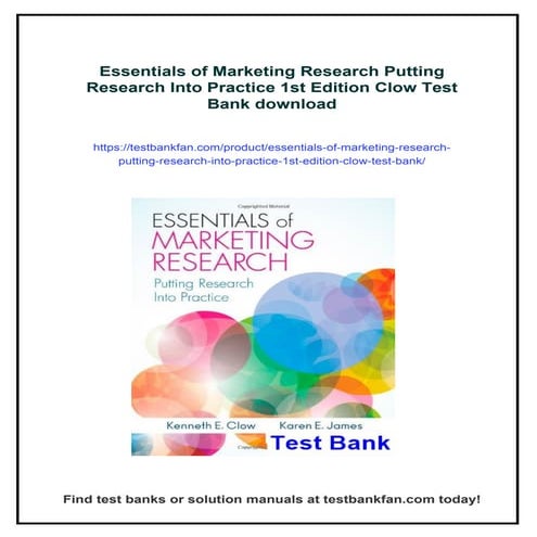 Essentials of Marketing Research Putting Research Into Practice 1st ...