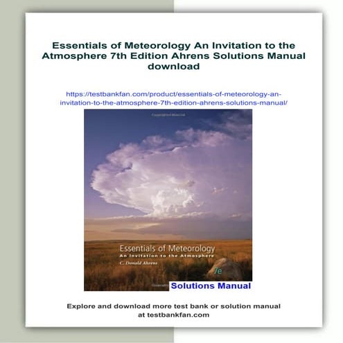 Essentials Of Meteorology An Invitation To The Atmosphere 7th Edition Ahrens Solutions Manual Pdf