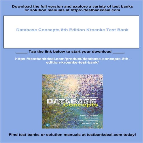 Database Concepts 8th Edition Kroenke Test Bank Pdf