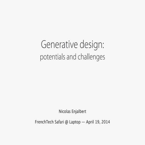 Generative design — Promises & challenges | PDF