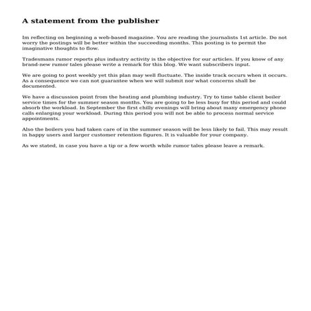A statement from the publisher | PDF