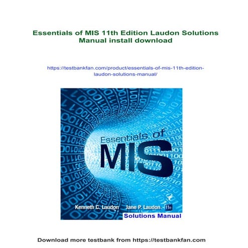 Essentials of MIS 11th Edition Laudon Solutions Manual | PDF